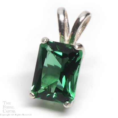 Mt. St. Helens Emerald Obsidianite Emerald-Cut Sterling Silver Pendant ...